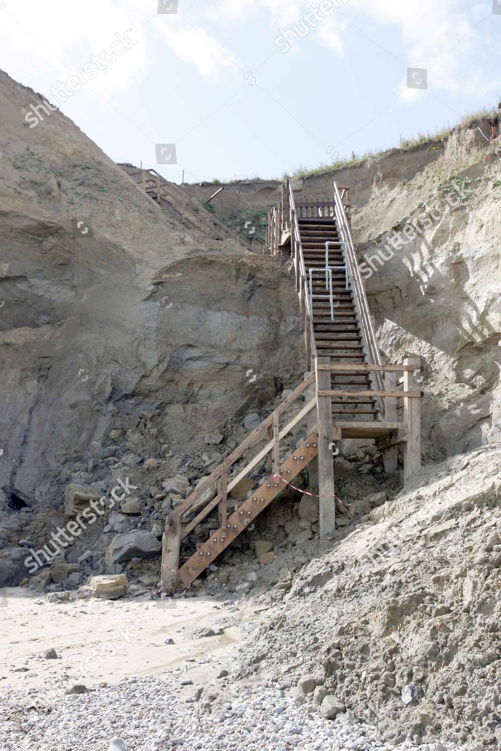 Cliff Steps Leading Down Beach Editorial Stock Photo - Stock Image ...