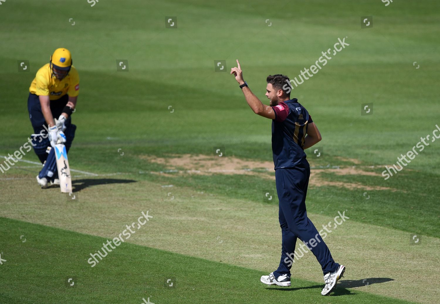 Nathan Buck Northamptonshire Celebrates Wicket Ian Editorial Stock ...