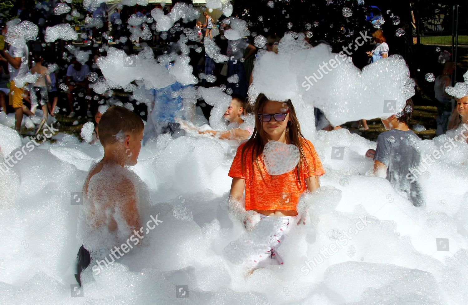 Children Play Foams During Foam Party Editorial Stock Photo - Stock ...