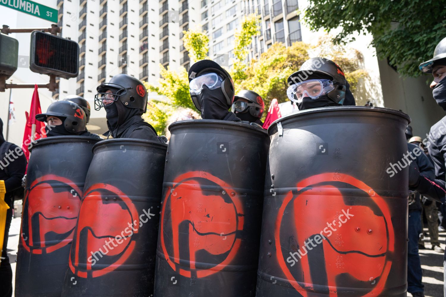 Members Antifa Watch Police Far Right Editorial Stock Photo - Stock ...