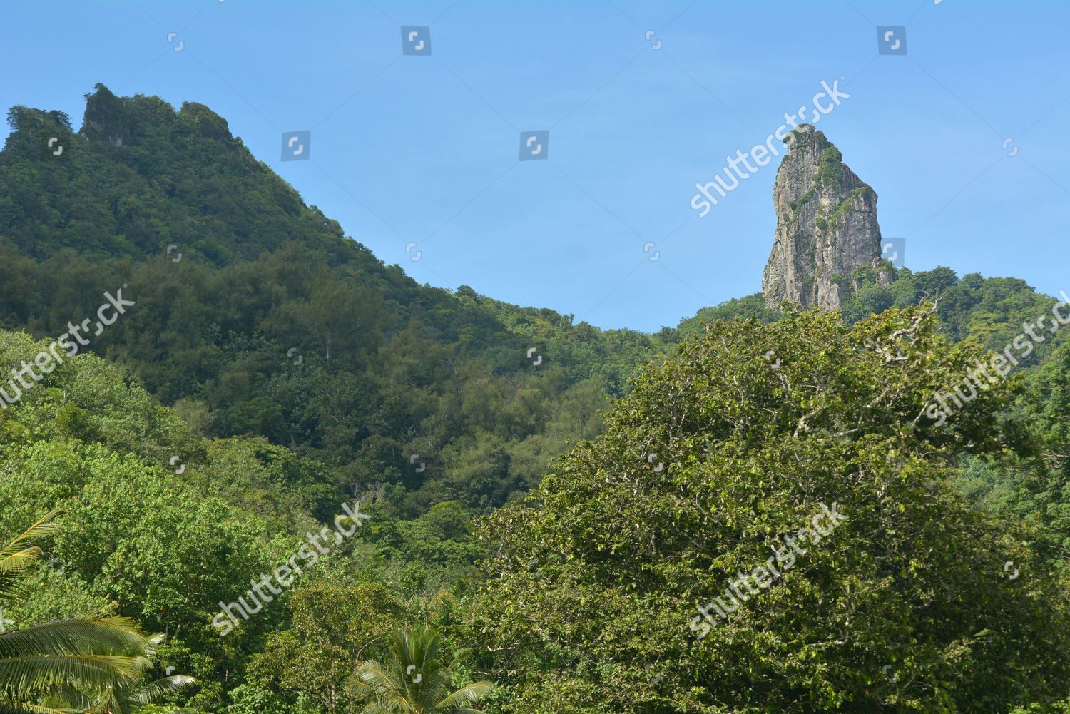 Landscape Te Rua Manga Needle Rarotonga Editorial Stock Photo - Stock ...