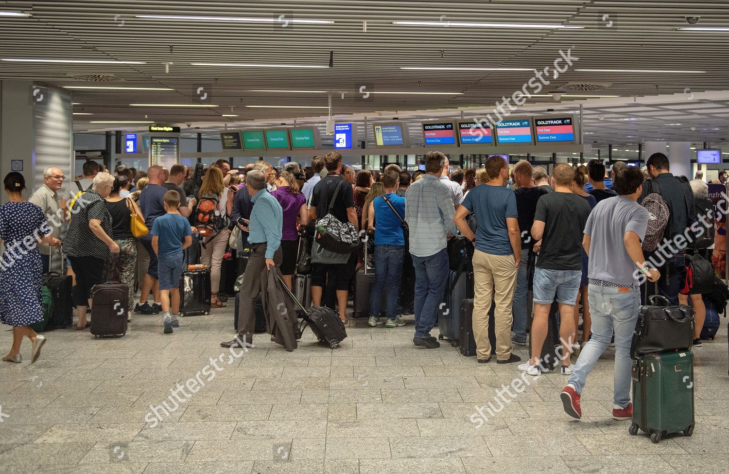 Passengers Wait Front Boarding Pass Control Editorial Stock Photo ...