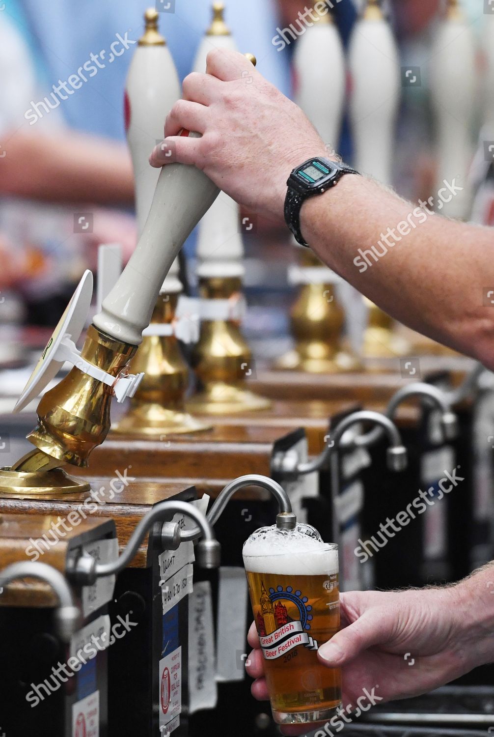 Barman Serves Pint During Great British Editorial Stock Photo - Stock ...