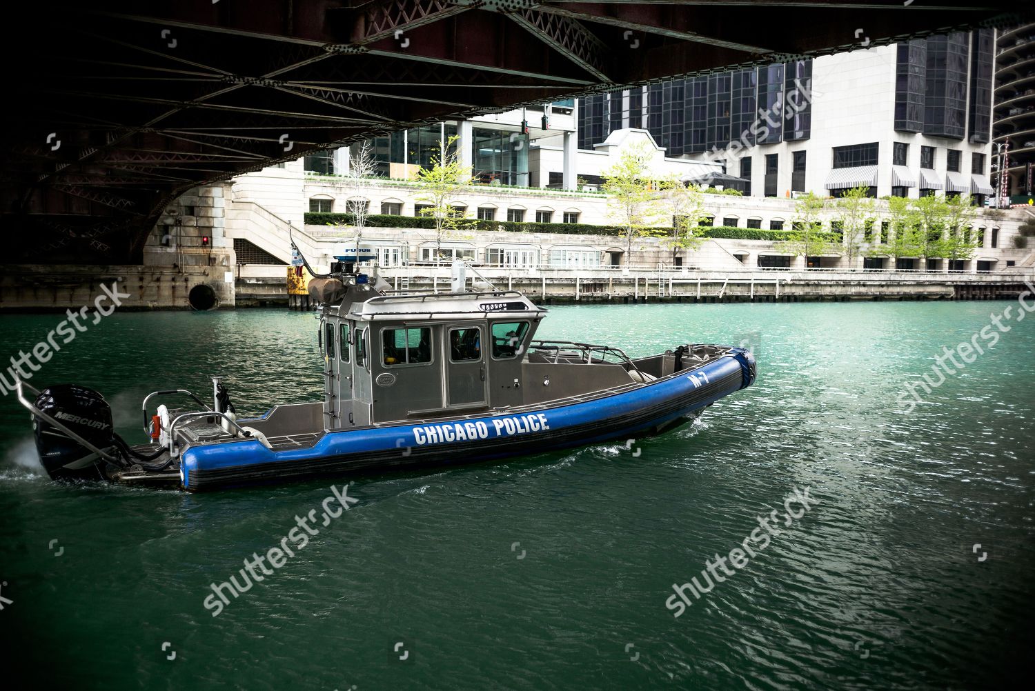 Police Boat Going River Editorial Stock Photo - Stock Image | Shutterstock