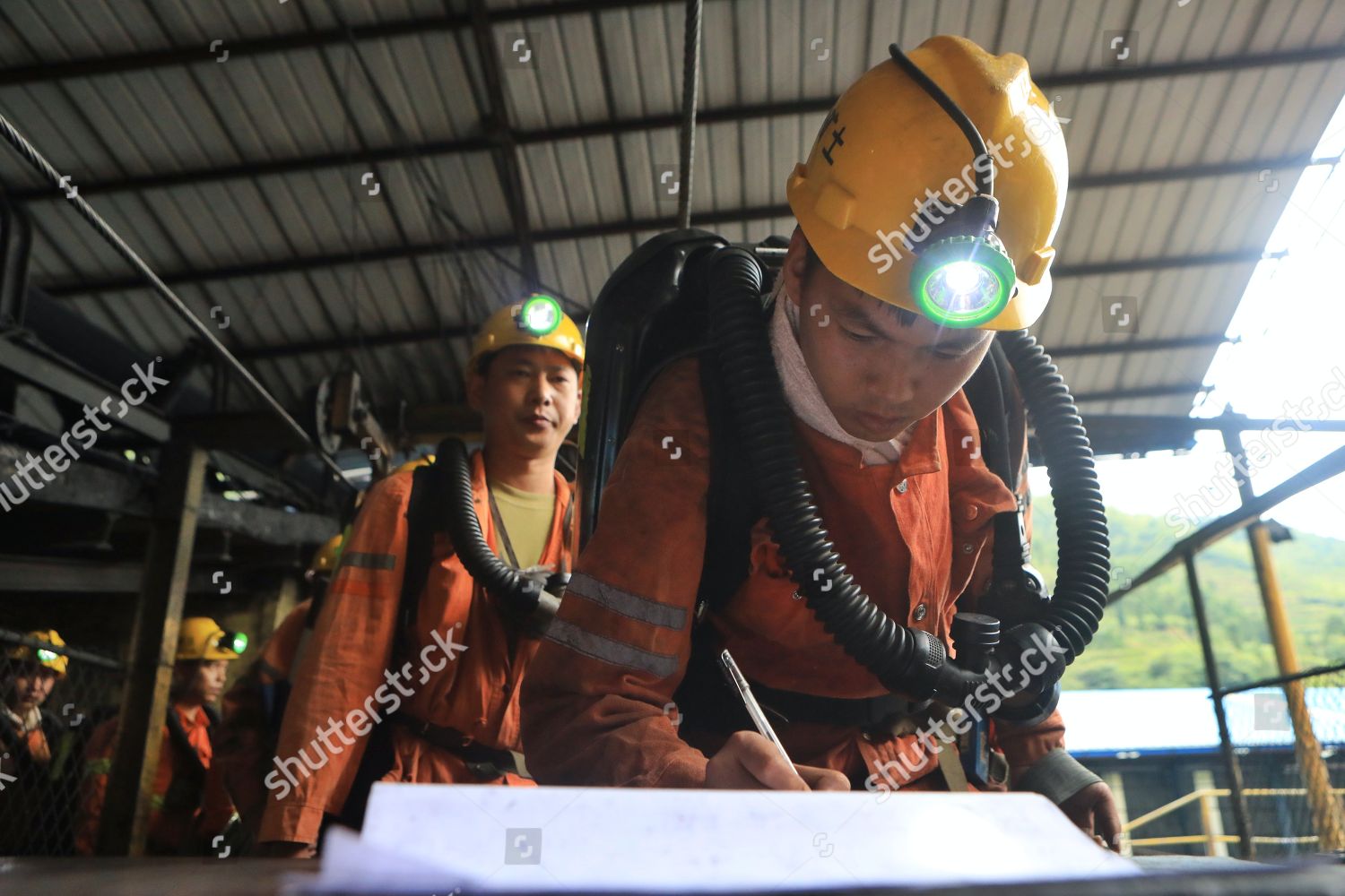 Rescuers Register Before Entering Coal Mine Editorial Stock Photo ...