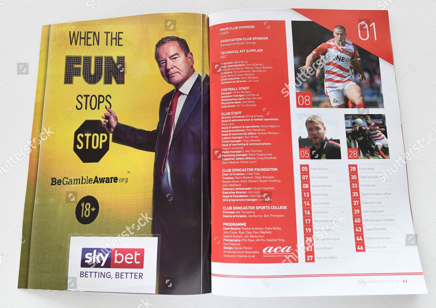 Sky Bet Advert Match Day Programme Editorial Stock Photo - Stock Image ...