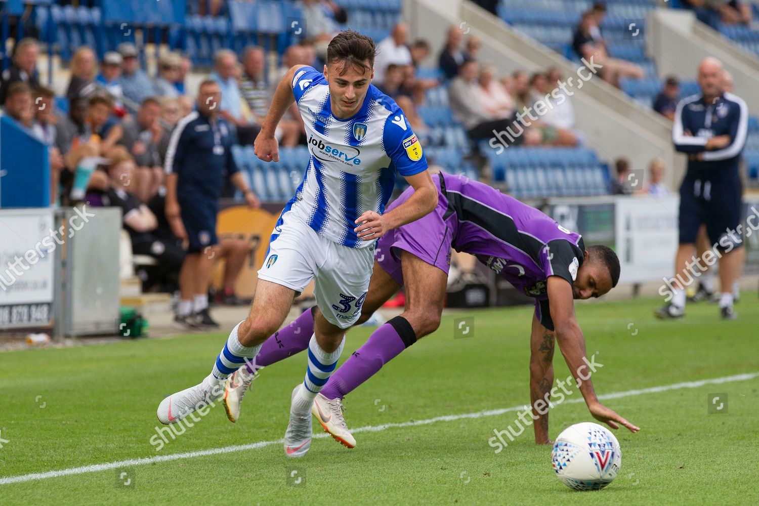 Aaron Collins Colchester United Evades Cristian Editorial Stock Photo ...