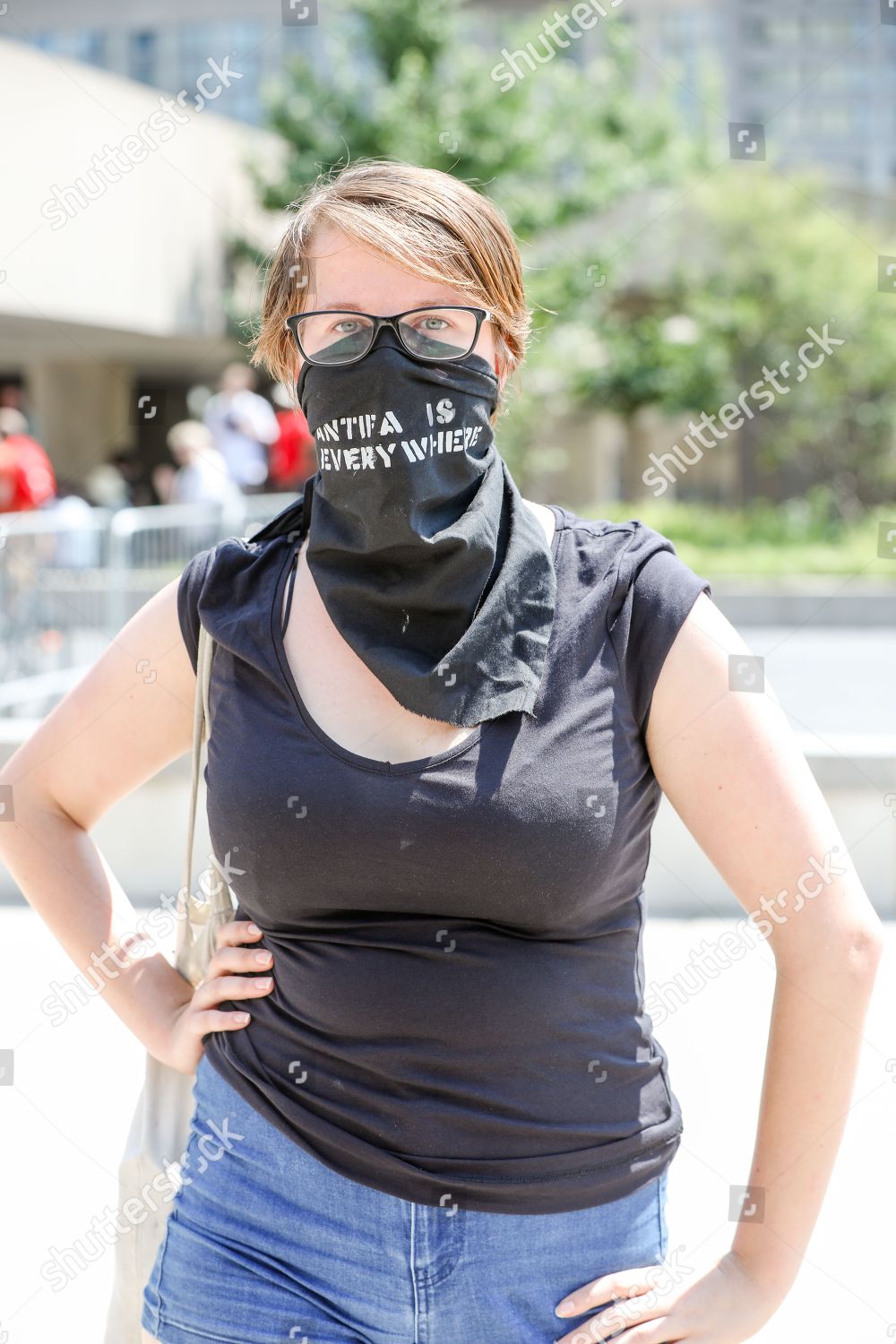 Masked Antifa Member Bandana Over Face Editorial Stock Photo - Stock ...