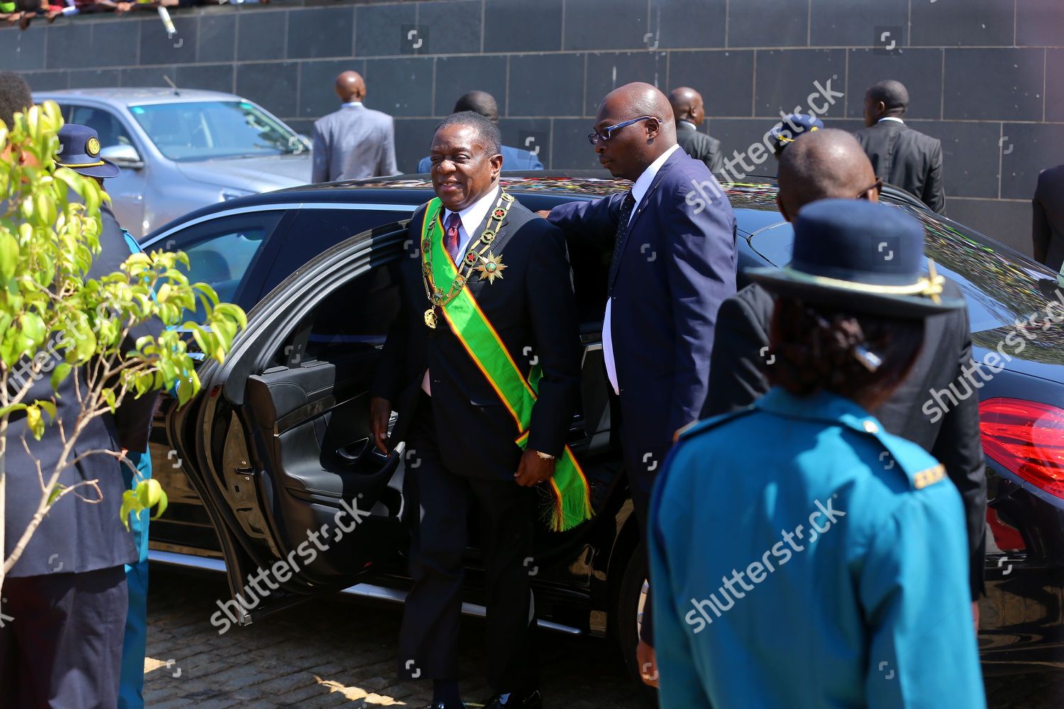 Zimbabwean President Emmerson Mnangagwa C Arrives Editorial Stock Photo ...