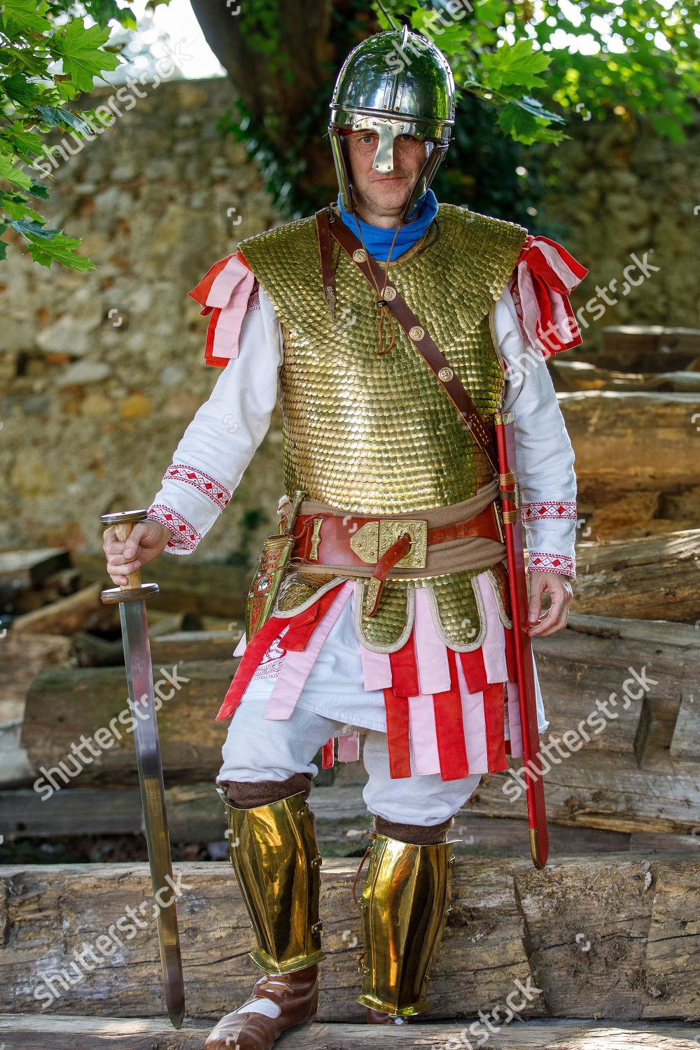 Actor Dressed Roman Soldier Poses He Editorial Stock Photo - Stock ...