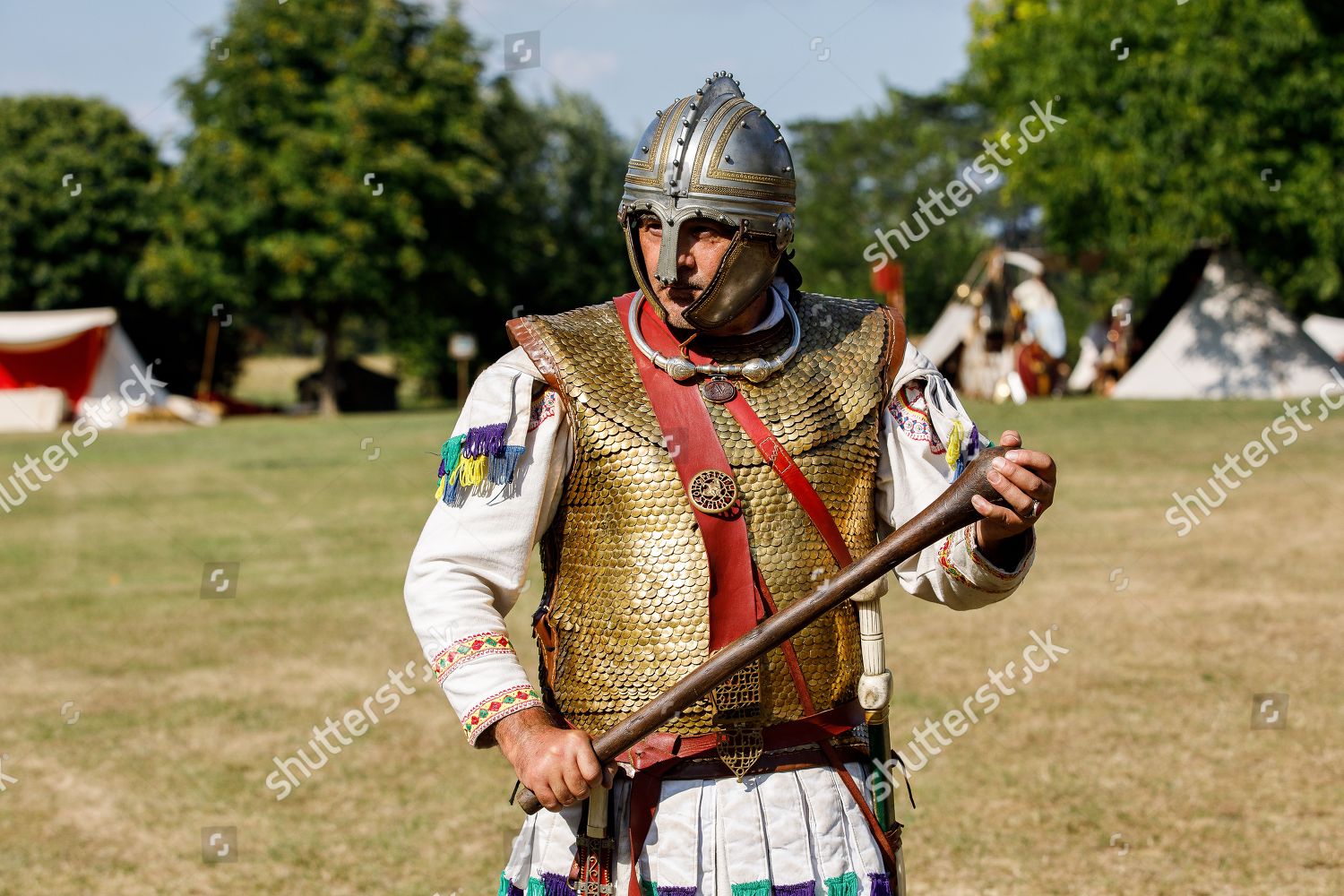 Actor Dressed Roman Soldier Poses He Editorial Stock Photo - Stock ...