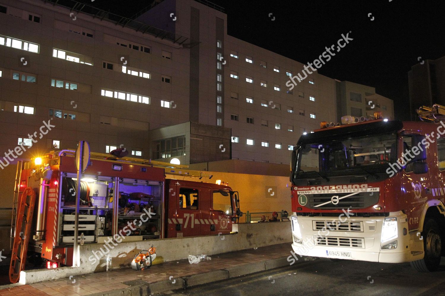 Two Firefighting Engines Parked Outside La Editorial Stock Photo ...