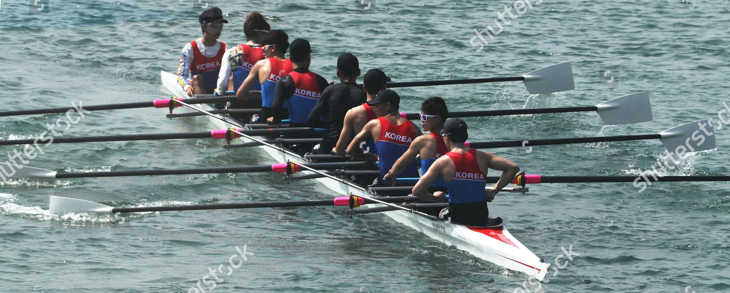 Unified Korean Rowing Team Trains Jakabaring Editorial Stock Photo ...