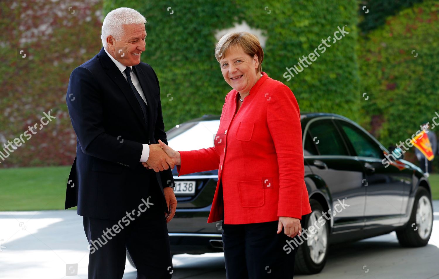 German Chancellor Angela Merkel Shakes Hands Editorial Stock Photo ...