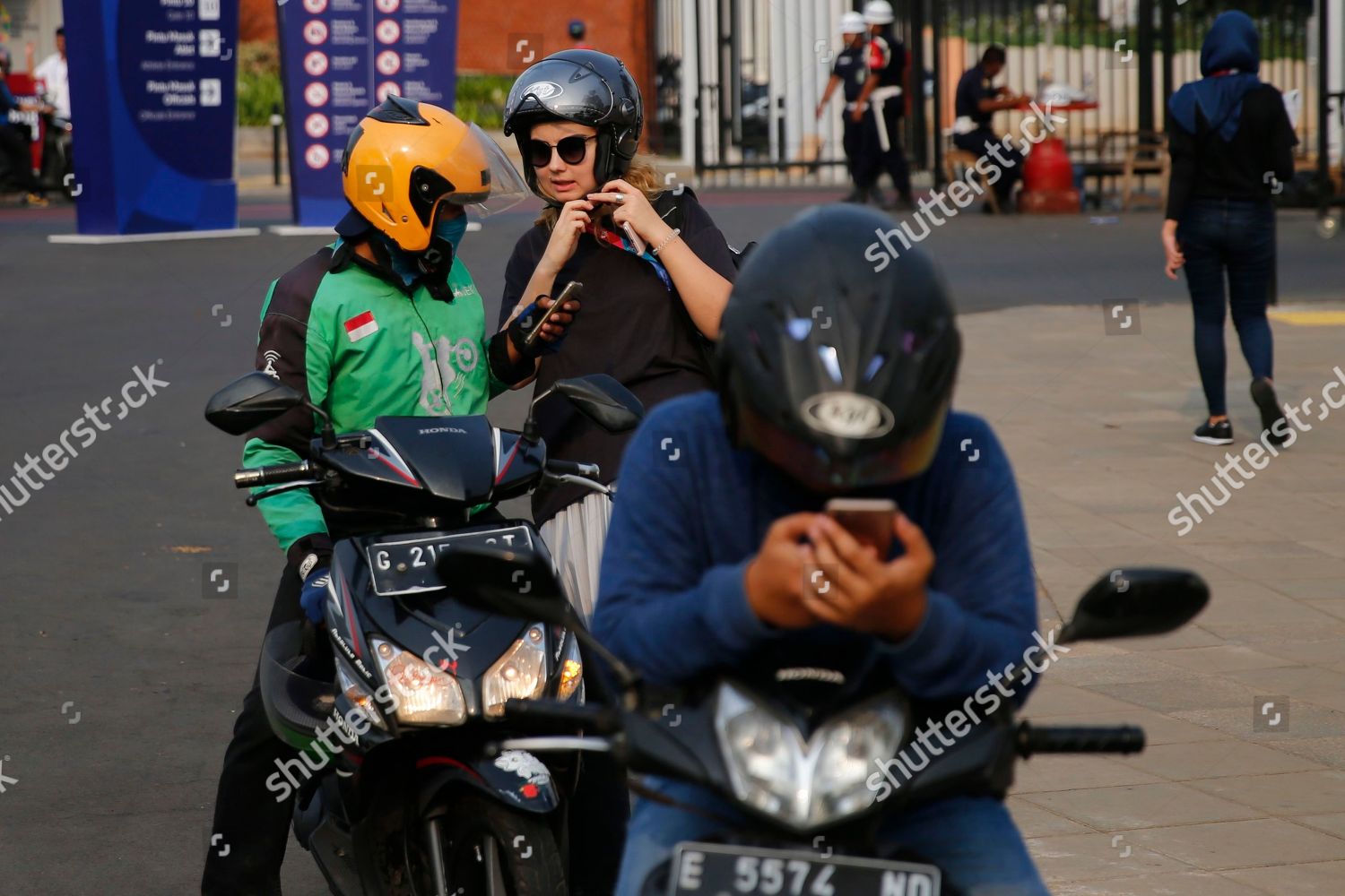 Motorcycle Taxi Driver Prepares Carry Fare Editorial Stock Photo ...