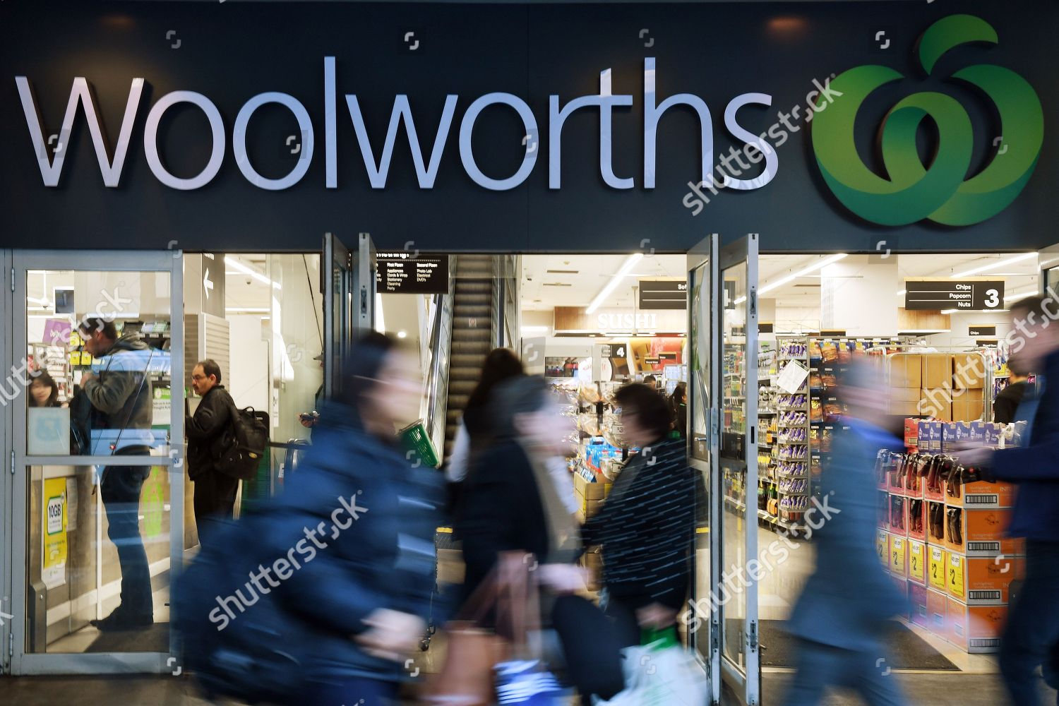 Shoppers Walk Past Woolworths Store Sydney Editorial Stock Photo ...