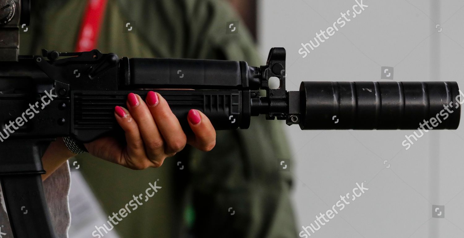 Woman Shoots 9mm Submachine Gun Vityazsn Editorial Stock Photo - Stock ...