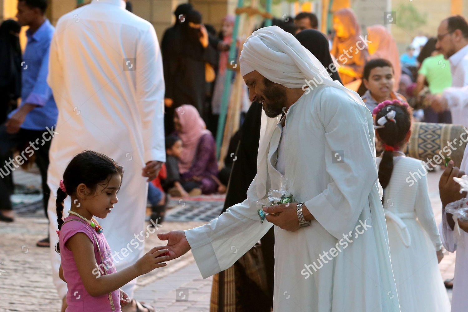 Man Distributing Sweets Children After Eid Editorial Stock Photo ...