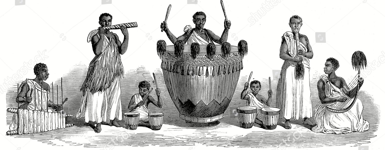 Engraving Showing Group Waganda Baganda People Editorial Stock Photo ...