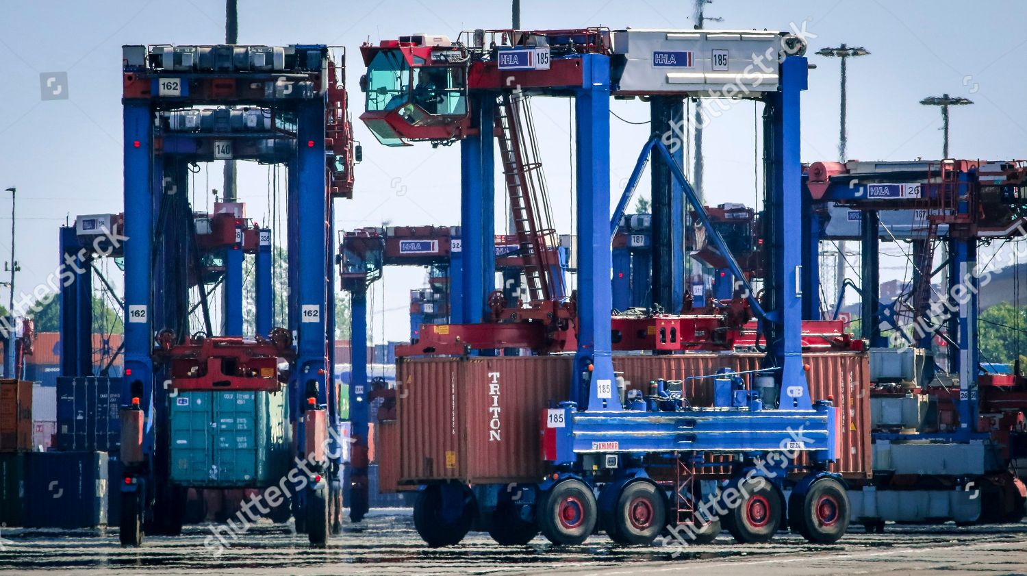 Van Carriers Burchardkai Container Terminal Port Editorial Stock Photo ...