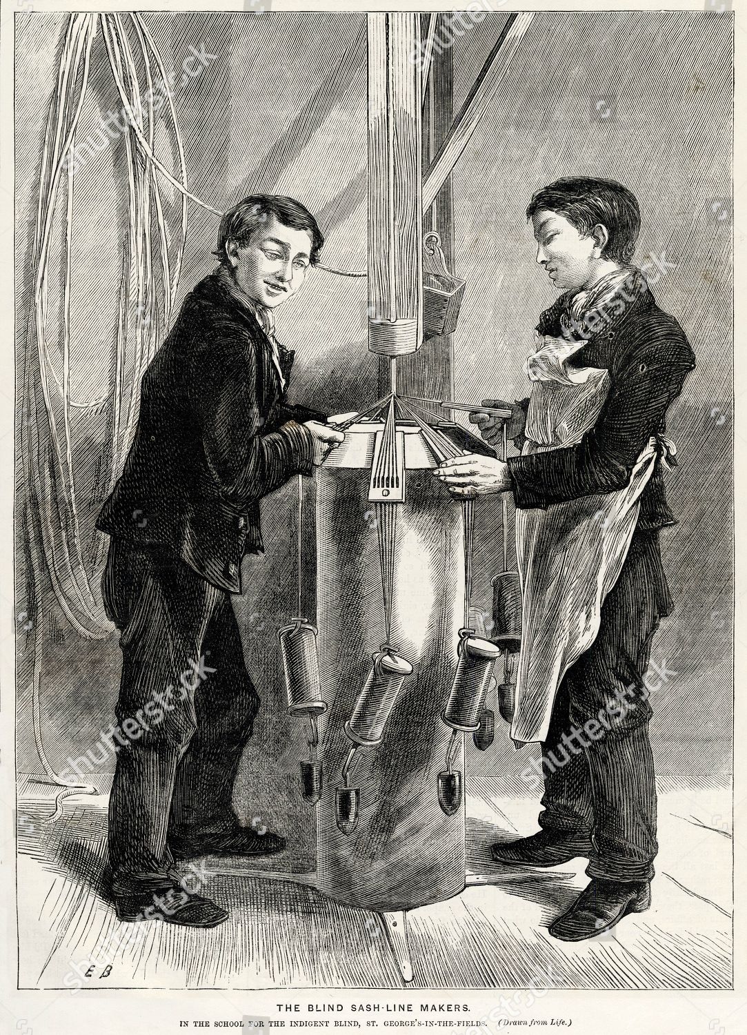 Blind Boys Making Sash Lines School Editorial Stock Photo - Stock Image ...