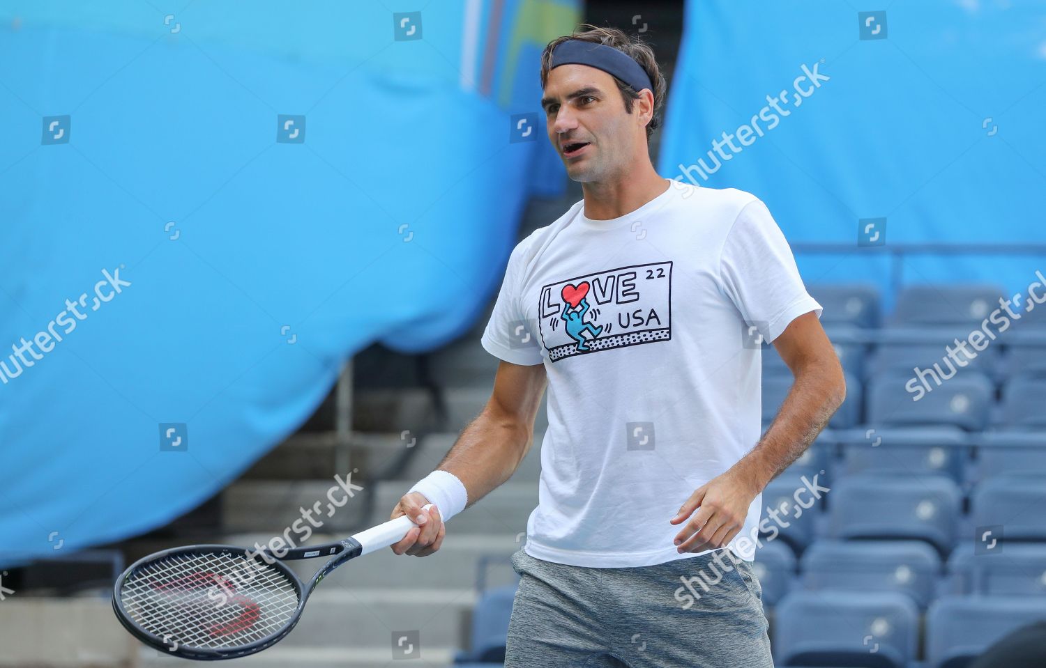 Roger Federer Practice Session On Arthur Editorial Stock Photo - Stock ...