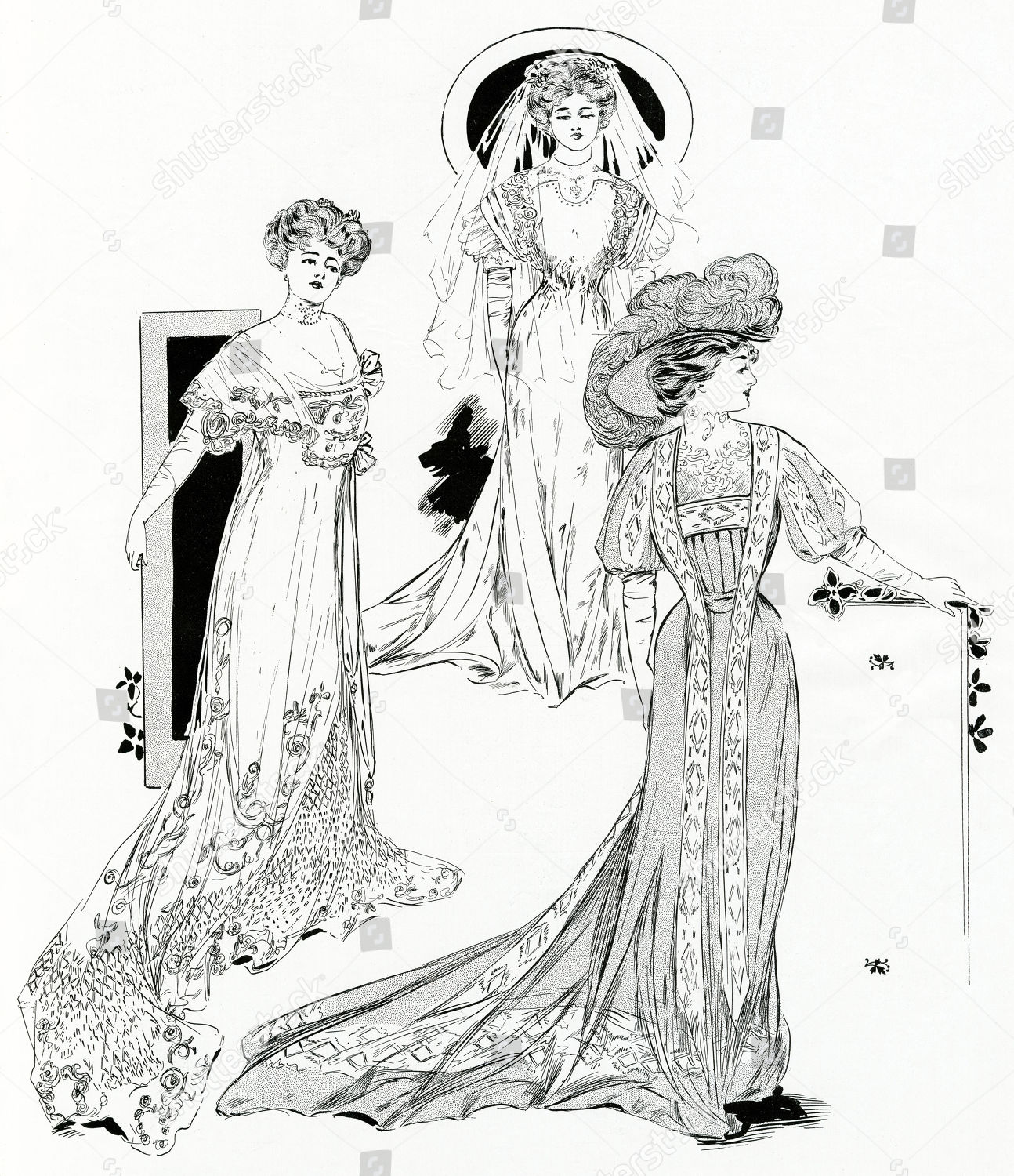 Society Dresses Designed By Redfern Showing Editorial Stock Photo ...