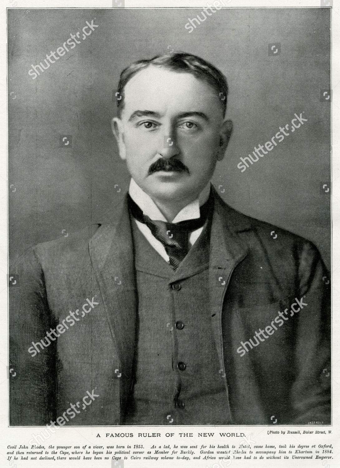 Cecil Rhodes 1853 1902 British Businessman Editorial Stock Photo ...