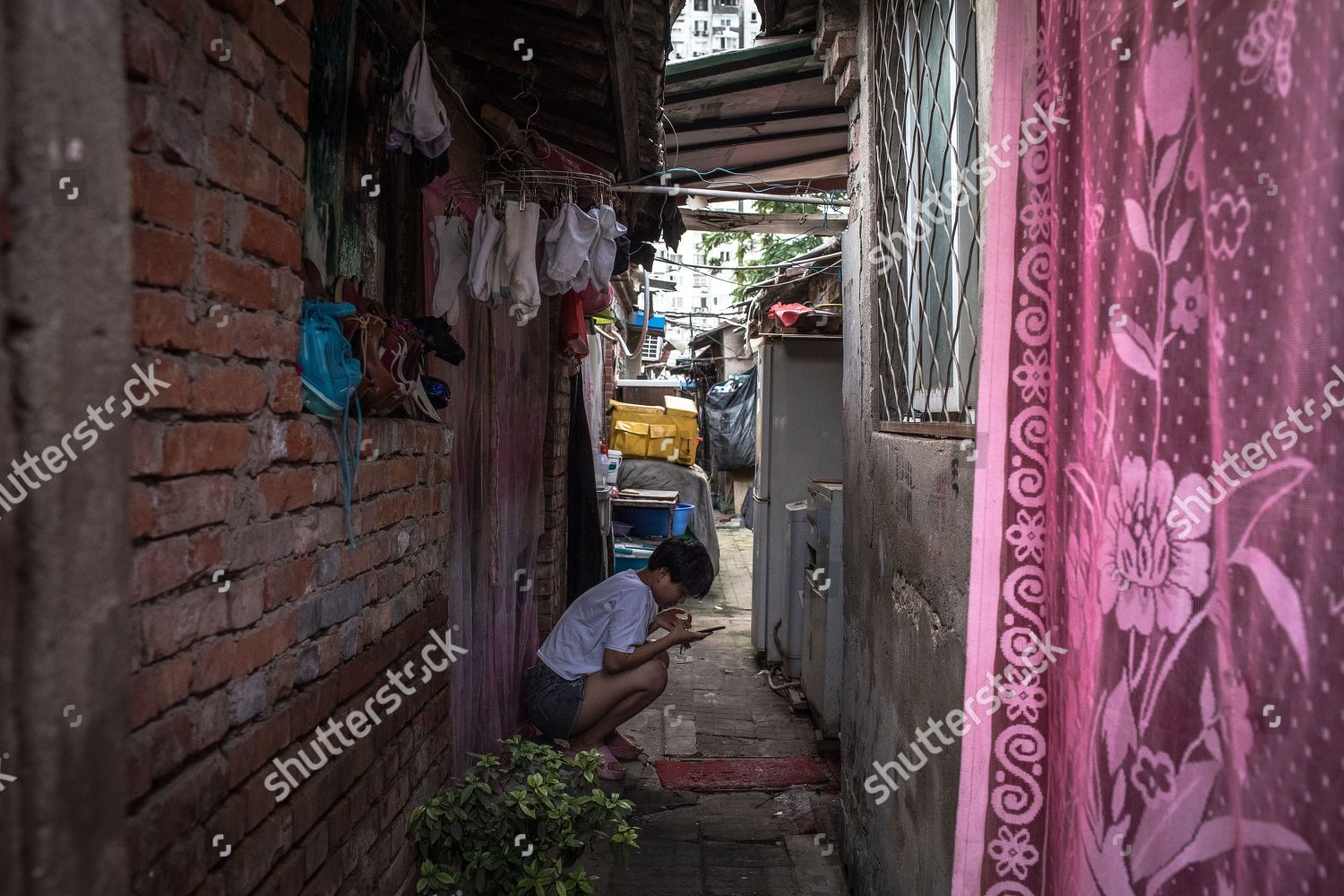 Chinese Woman Uses Her Phone Shanty Editorial Stock Photo - Stock Image ...
