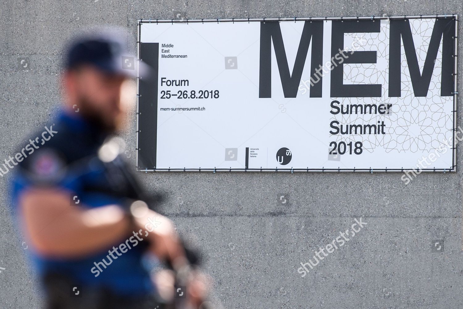 Armed Police Officer Stands Guard During Editorial Stock Photo - Stock ...