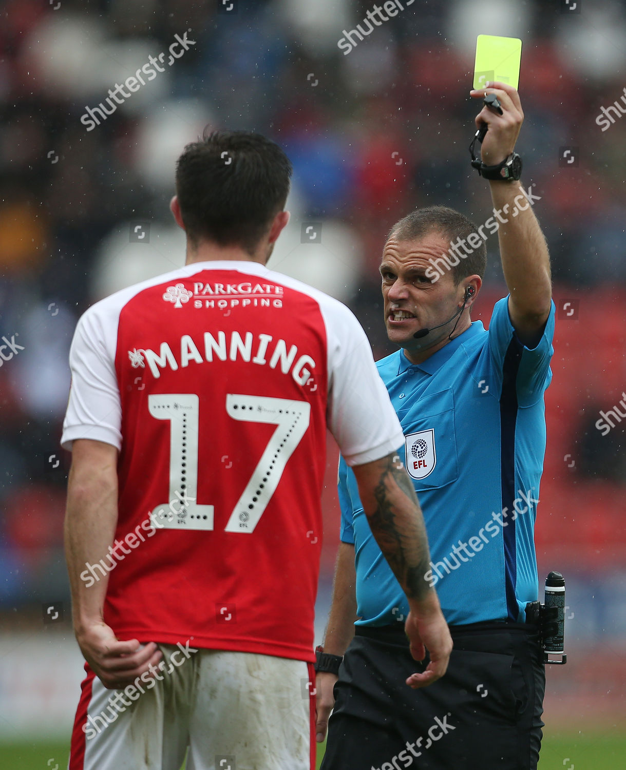 Referee Mr Geoff Eltringham Shows Ryan Editorial Stock Photo - Stock ...