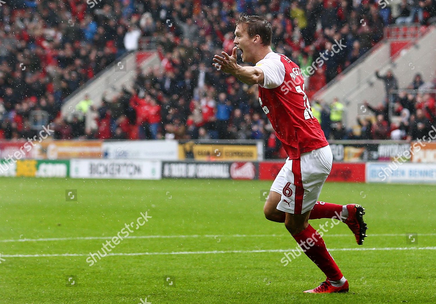 Richard Wood Rotherham United Celebrates Scoring Editorial Stock Photo ...