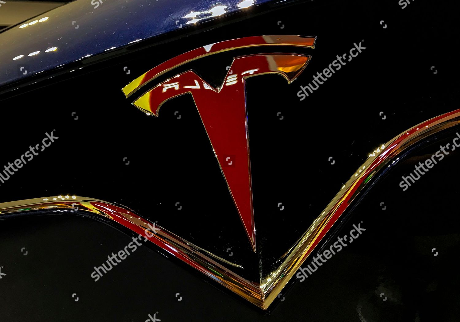 Logo Tesla Inside Tesla Showroom Center Editorial Stock Photo - Stock ...