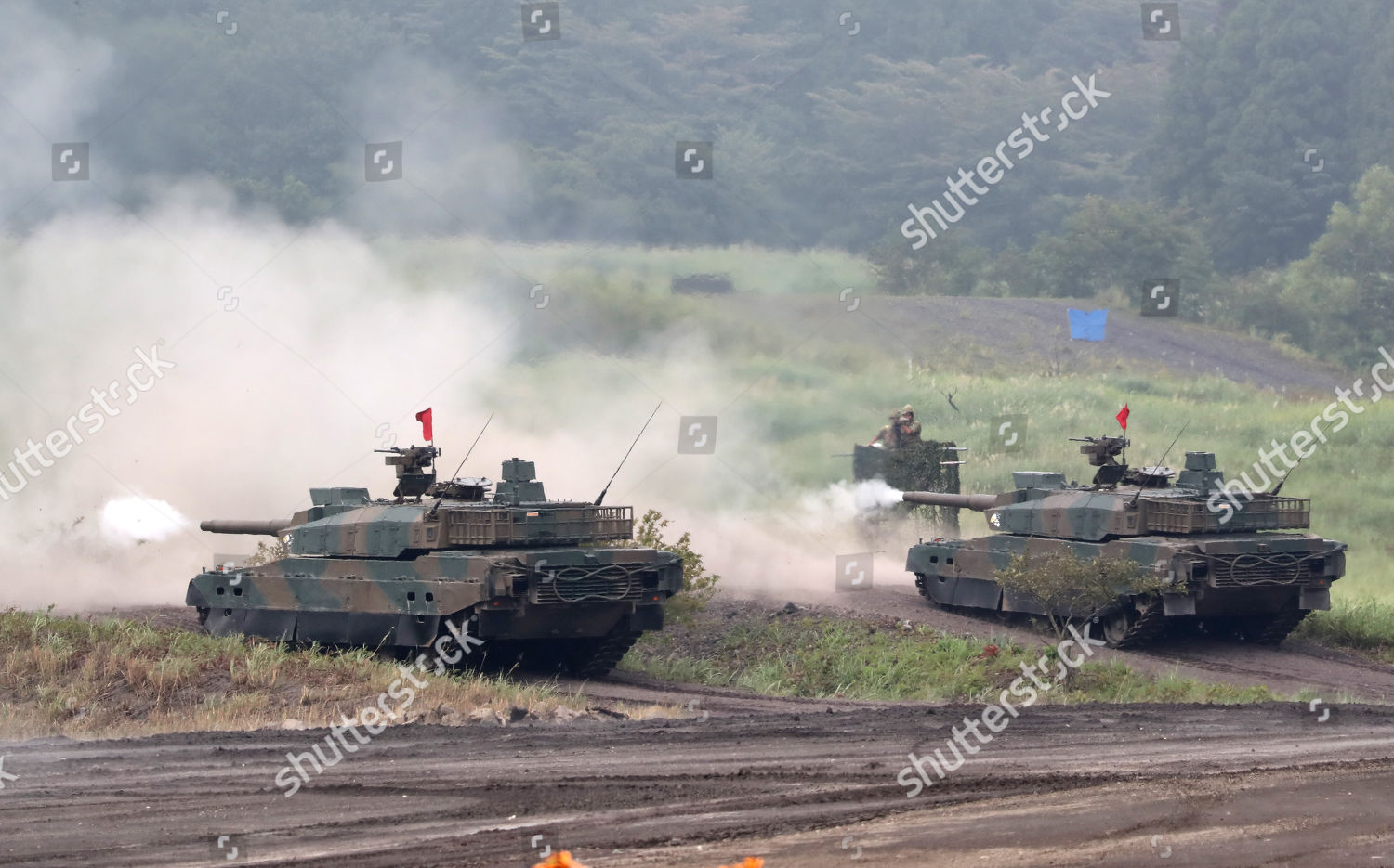 Japanese Ground Selfdefense Forces Tanks Fire Editorial Stock Photo ...