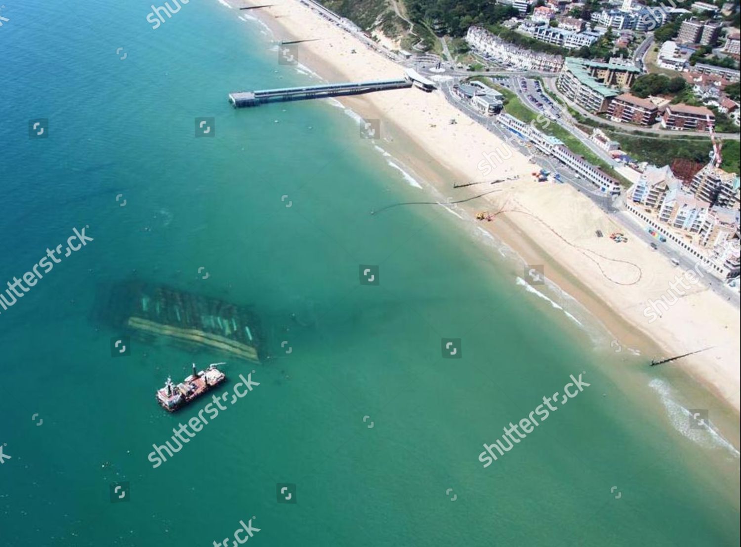 Aerial View Surf Reef Bournemouth Dorset Editorial Stock Photo - Stock ...