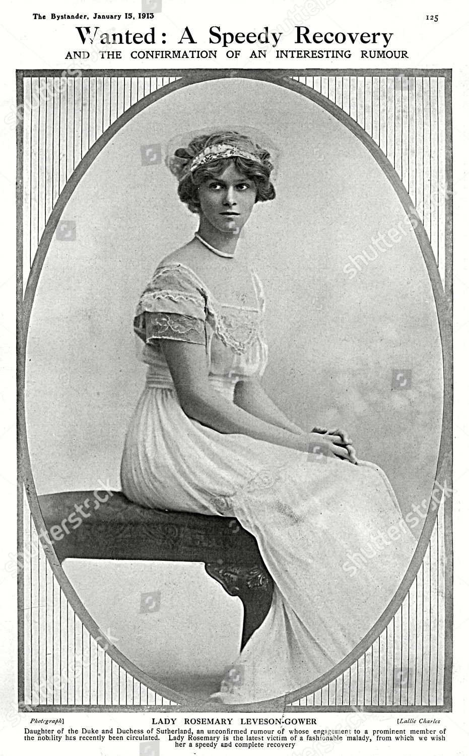 LADY ROSEMARY LEVESON-GOWER 1893-1930 ONLY DAUGHTER Editorial Stock ...