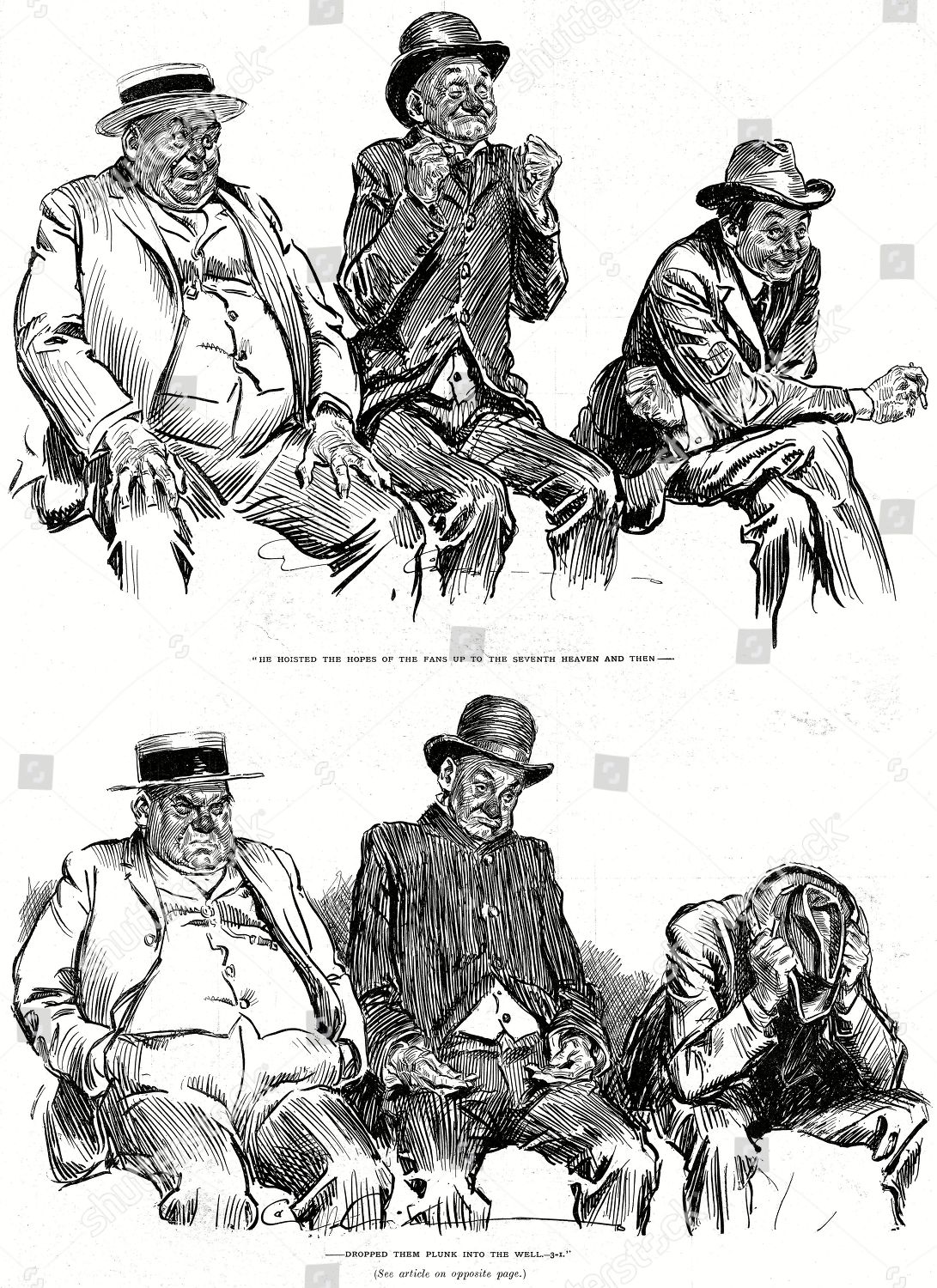 Cartoon Showing Three Spectators Baseball Match Editorial Stock Photo ...