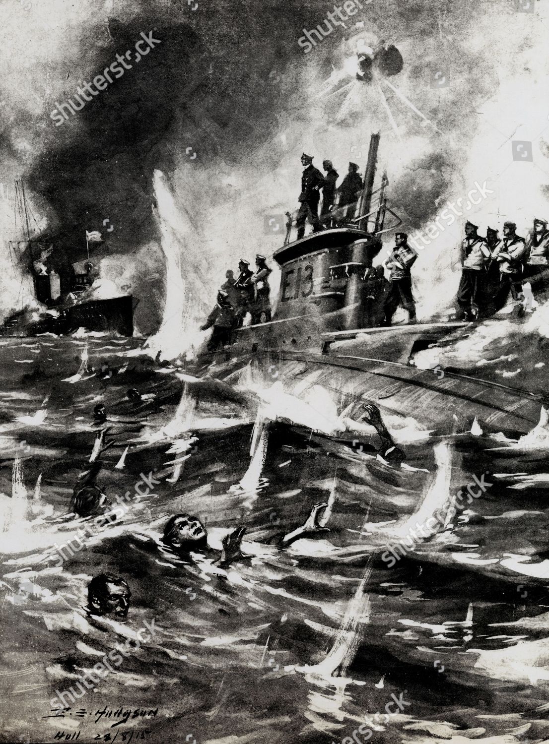 Ww1 Hms E13 British E Class Editorial Stock Photo - Stock Image ...