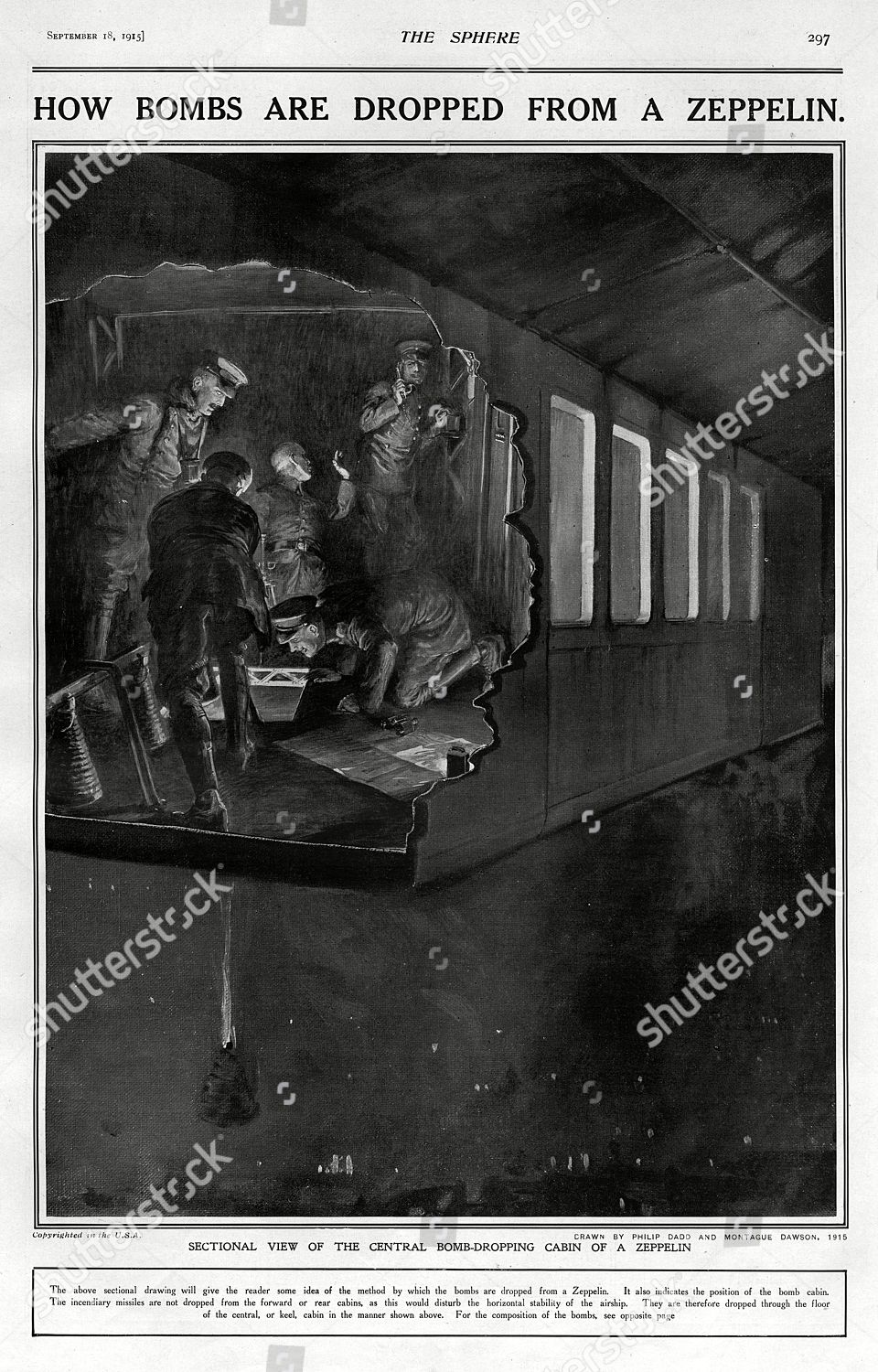 How Bombs Dropped Zeppelin Sectional View Editorial Stock Photo - Stock ...