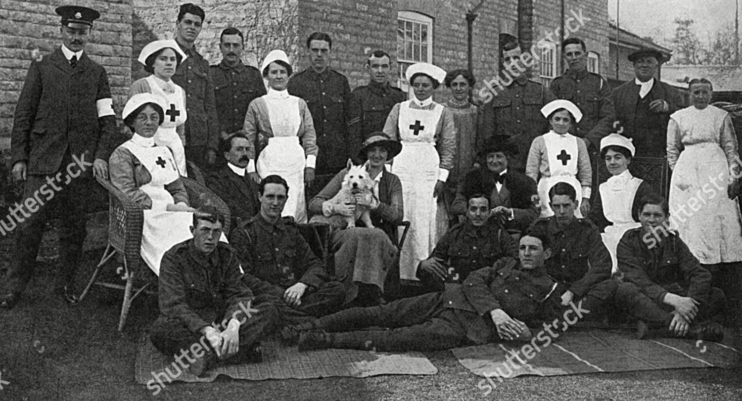 Some Wounded Soldiers Convalescing Hospital Scopwick Editorial Stock ...