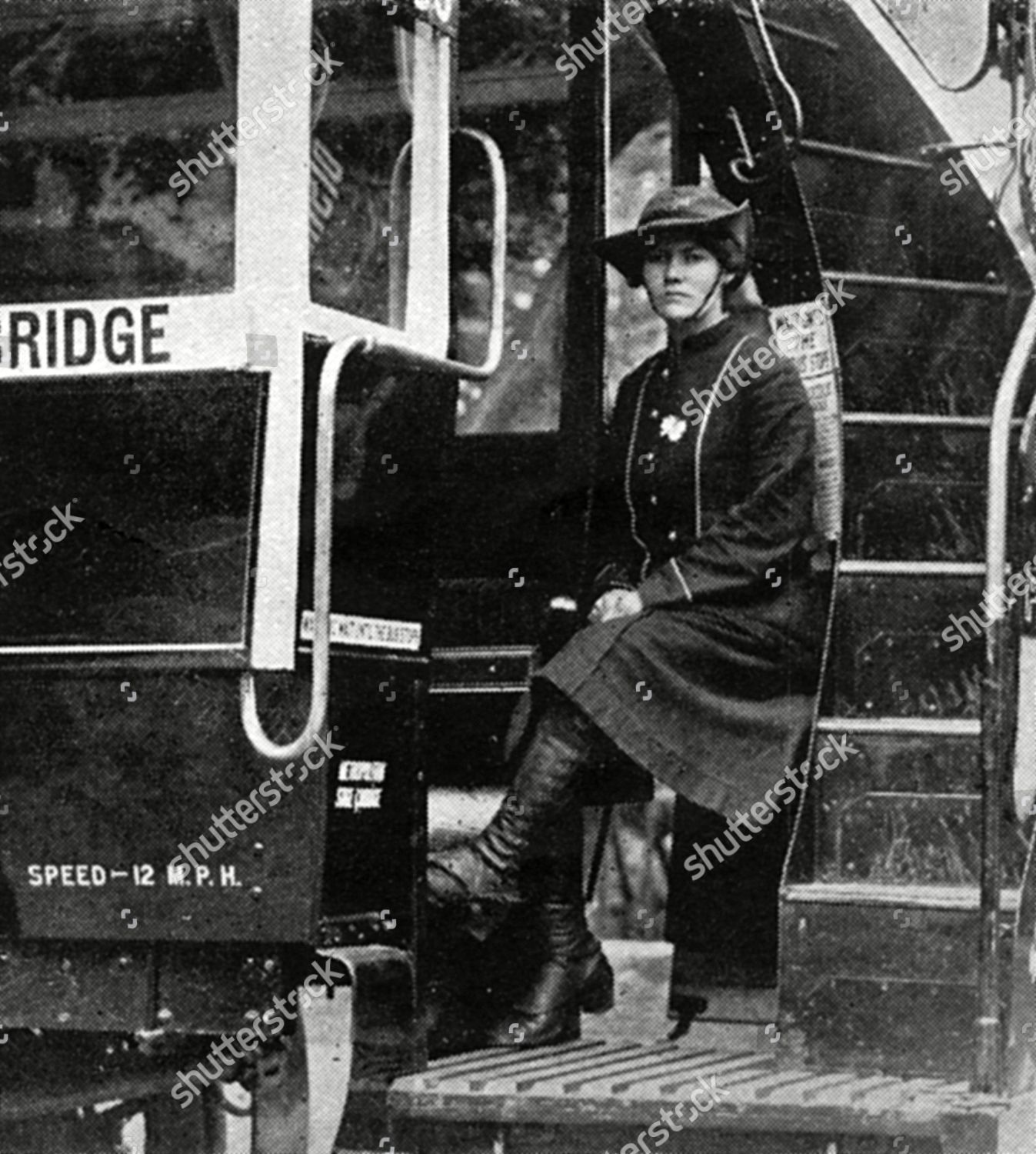 Female Bus Conductor Working London General Editorial Stock Photo ...