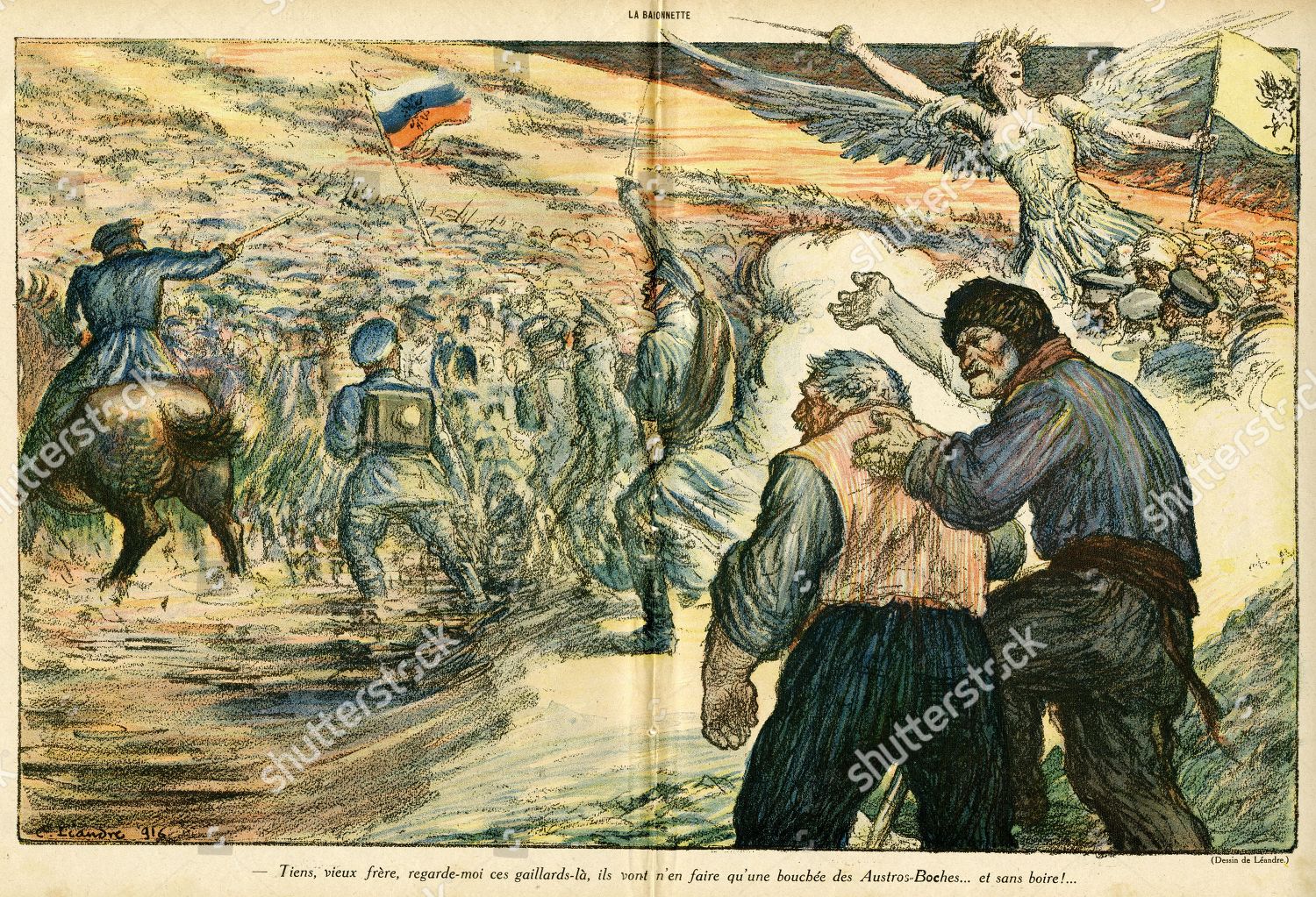 Cartoon Russian Army Charging Across Battlefield Editorial Stock Photo ...