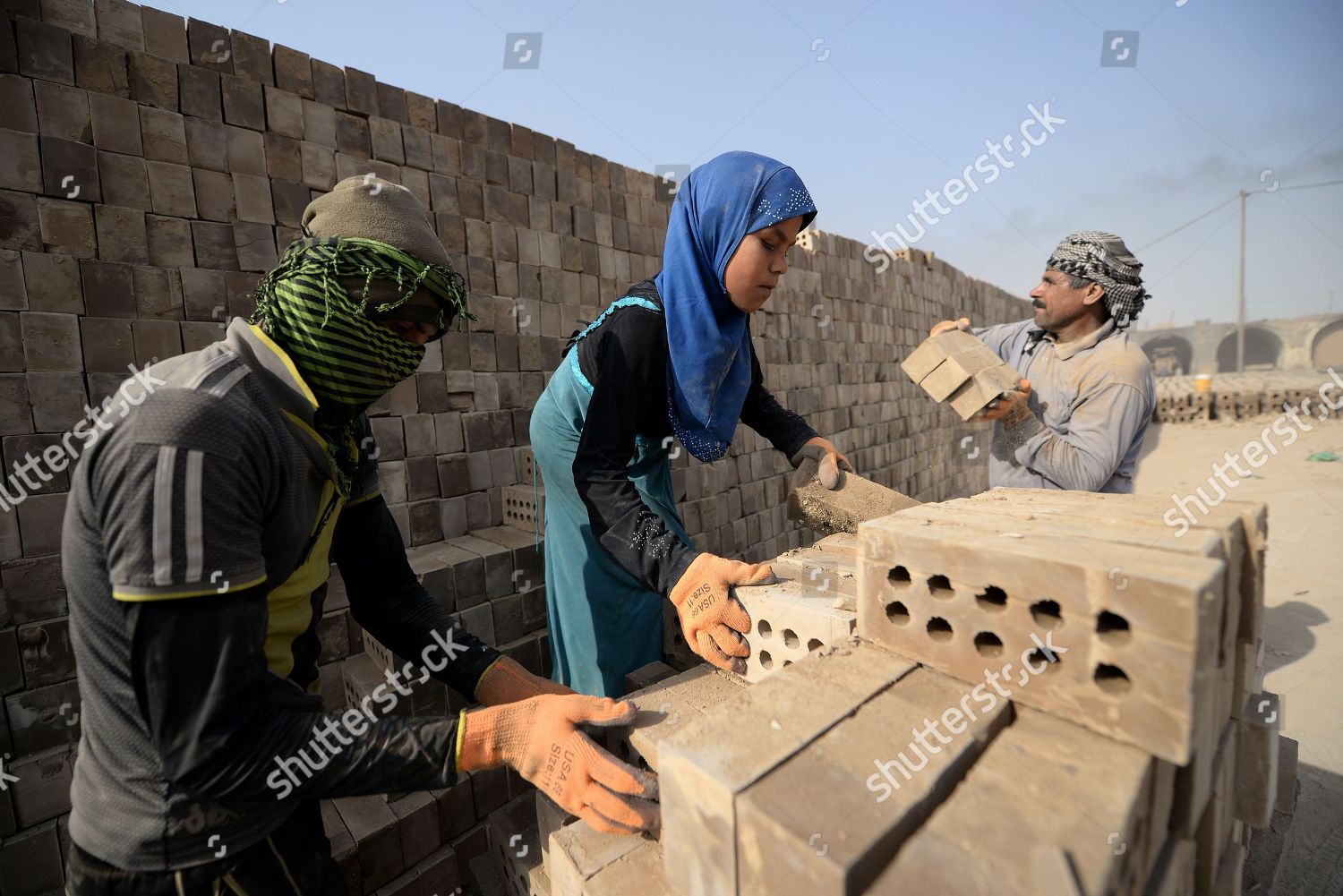 Iraqi Young Girl C Arranges Bricks Editorial Stock Photo - Stock Image ...