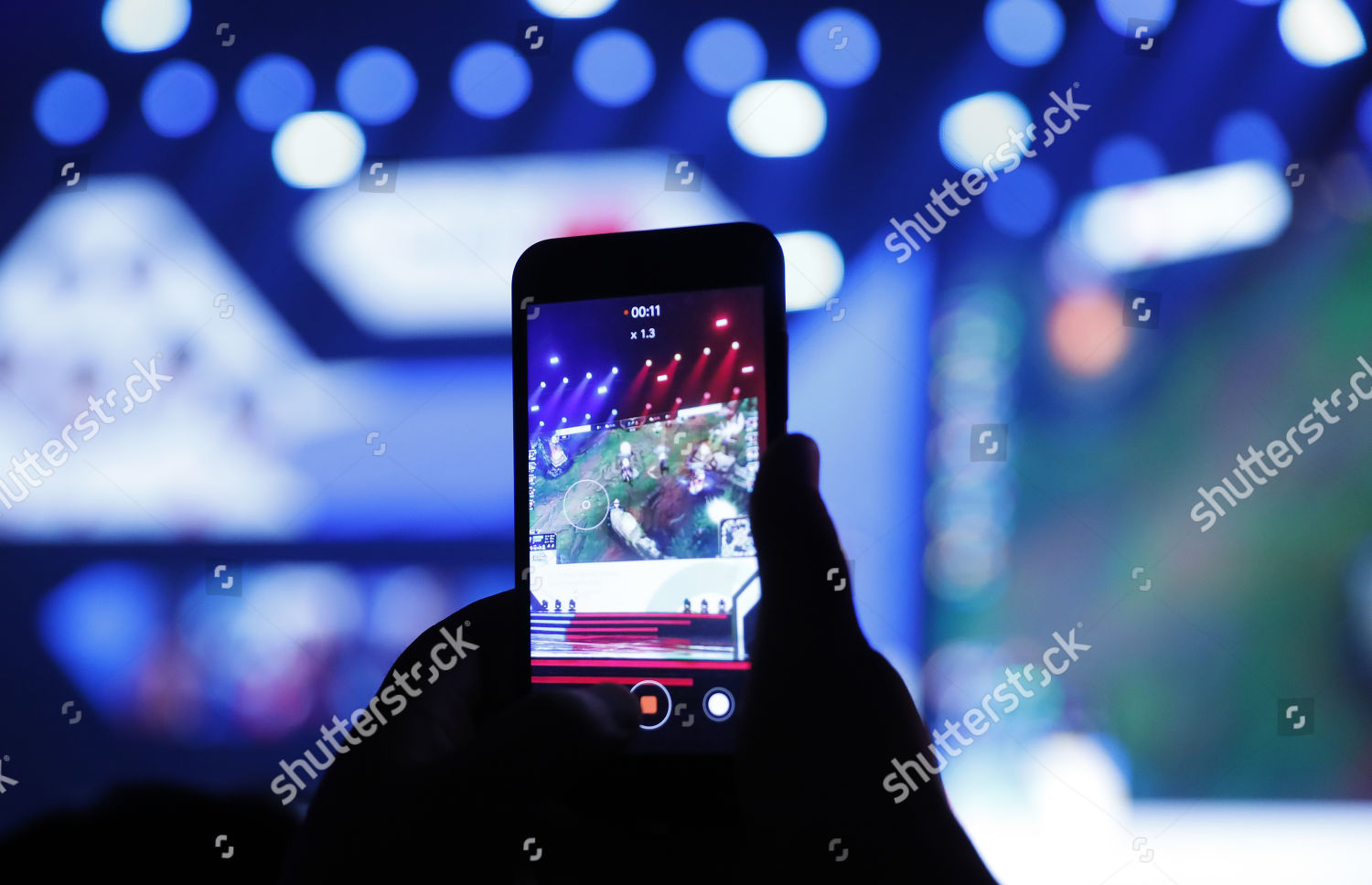 Esports Spectator Holds His Phone Record Editorial Stock Photo - Stock ...