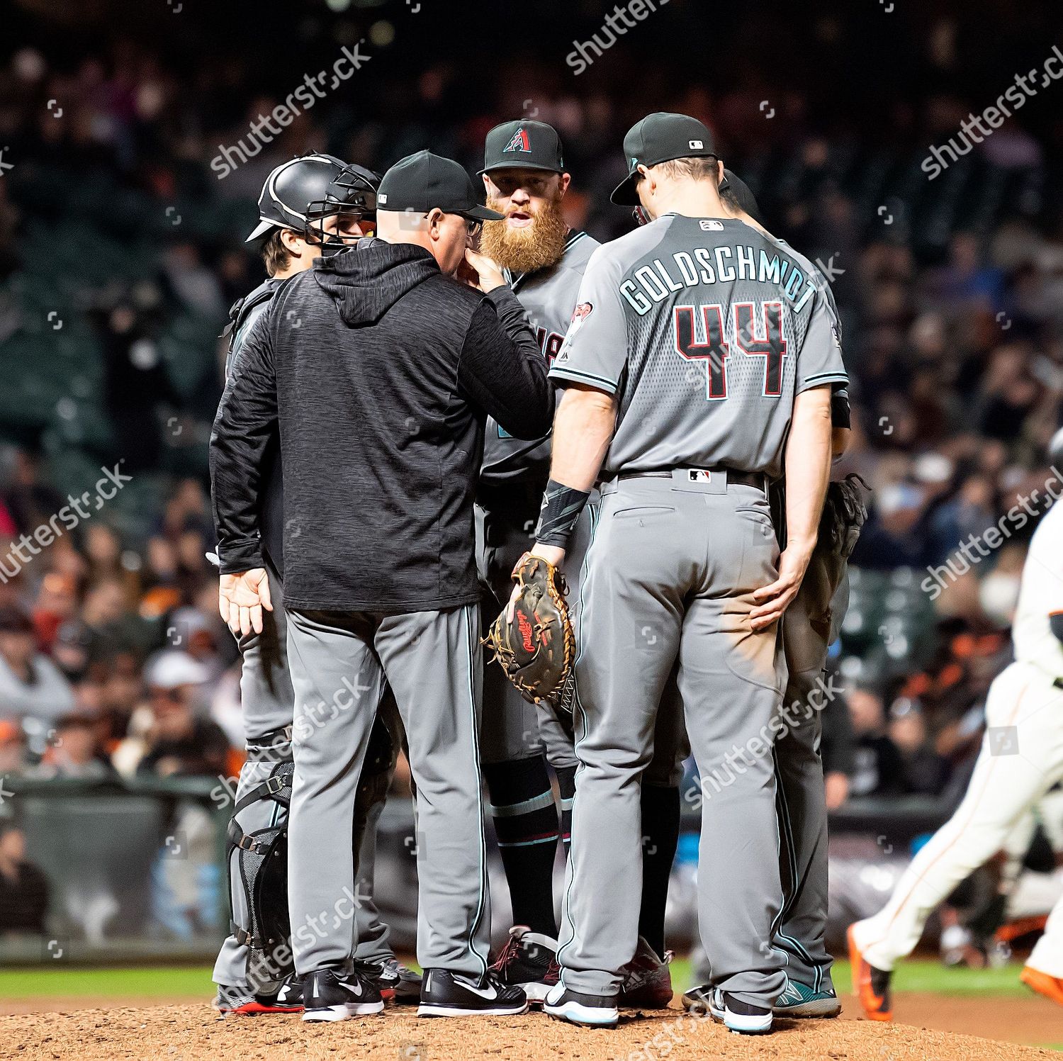 Diamondbacks Squad Meets On Mound Remove Editorial Stock Photo - Stock ...