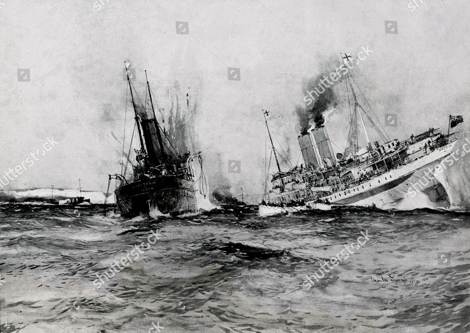 Ww1 Hmhs Anglia British Steam Ship Editorial Stock Photo - Stock Image ...