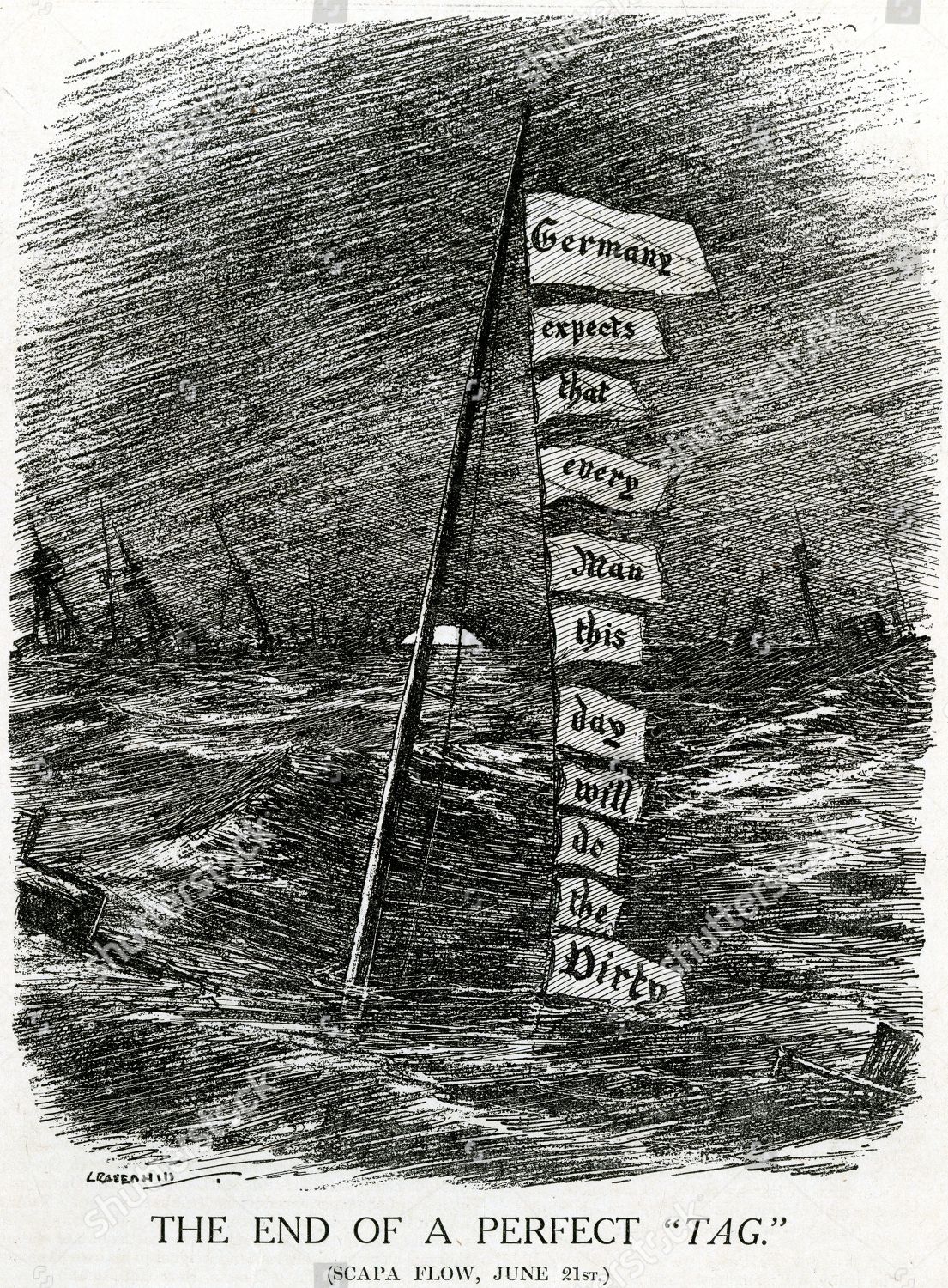 Ww1 Illustration Commenting On Germans Making Editorial Stock Photo ...