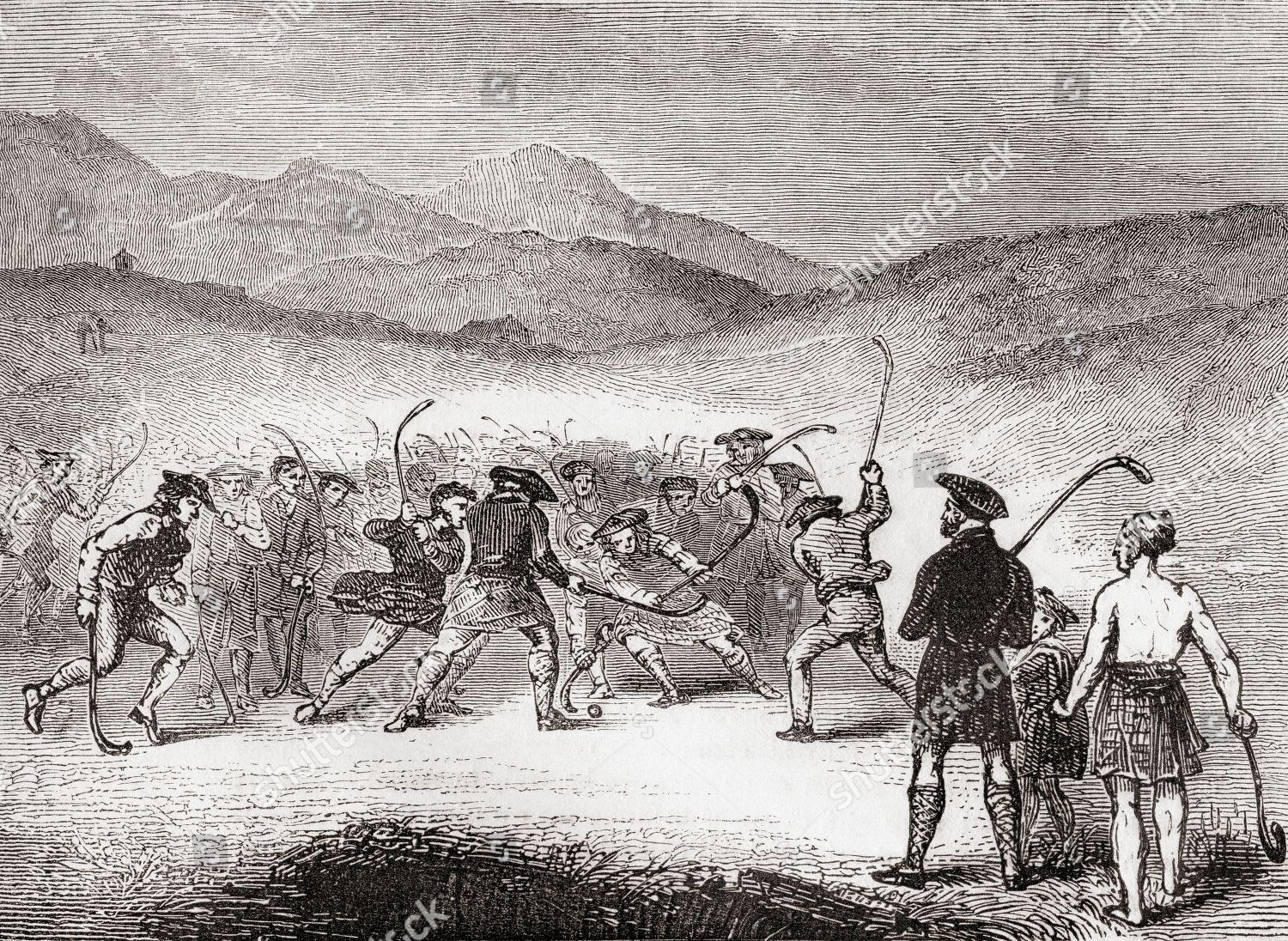 Game Shinty Progress 19th Century Old Editorial Stock Photo - Stock ...