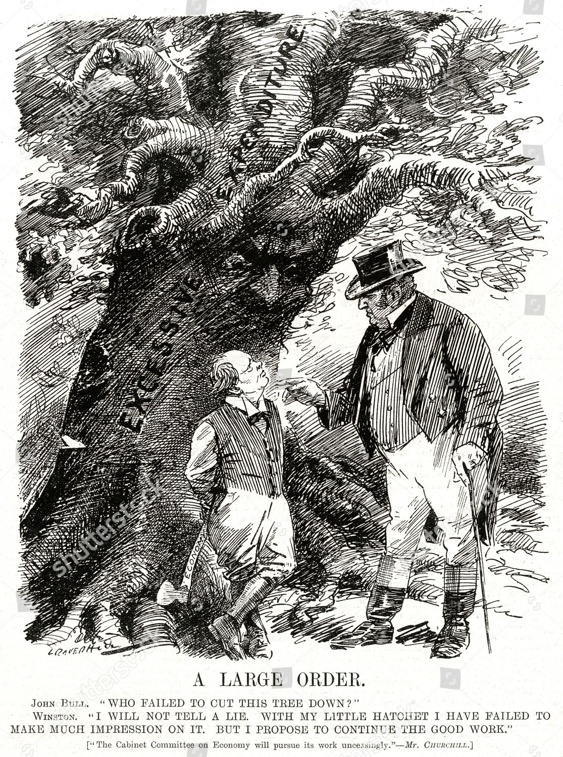 Large Order Winston Churchill Punch Cartoon Editorial Stock Photo ...