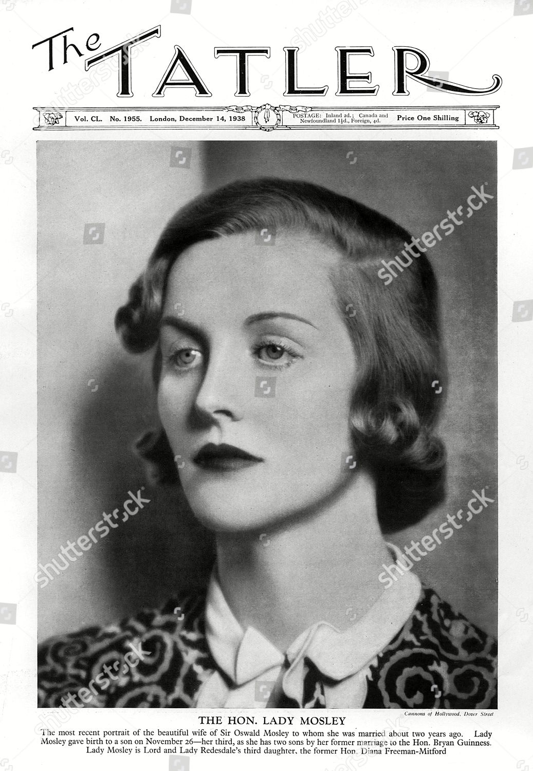 Hon Lady Mosley Formerly Mrs Bryan Editorial Stock Photo - Stock Image ...